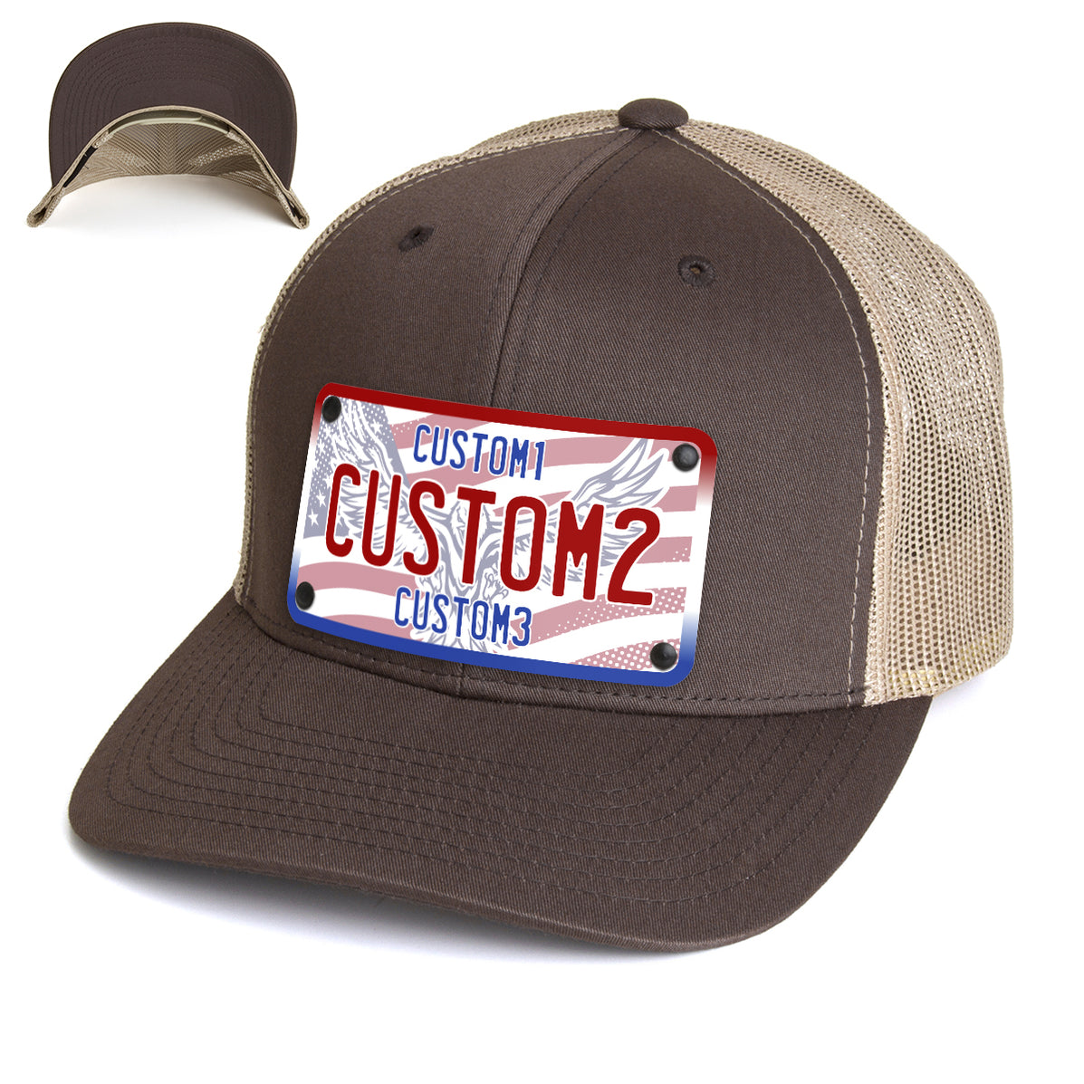 Custom Black & White Universal License Plate Hat — CityLocs