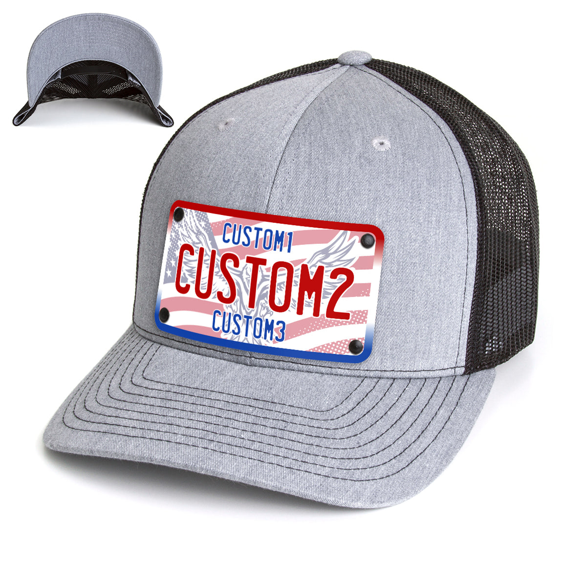 Custom Black & White Universal License Plate Hat — CityLocs