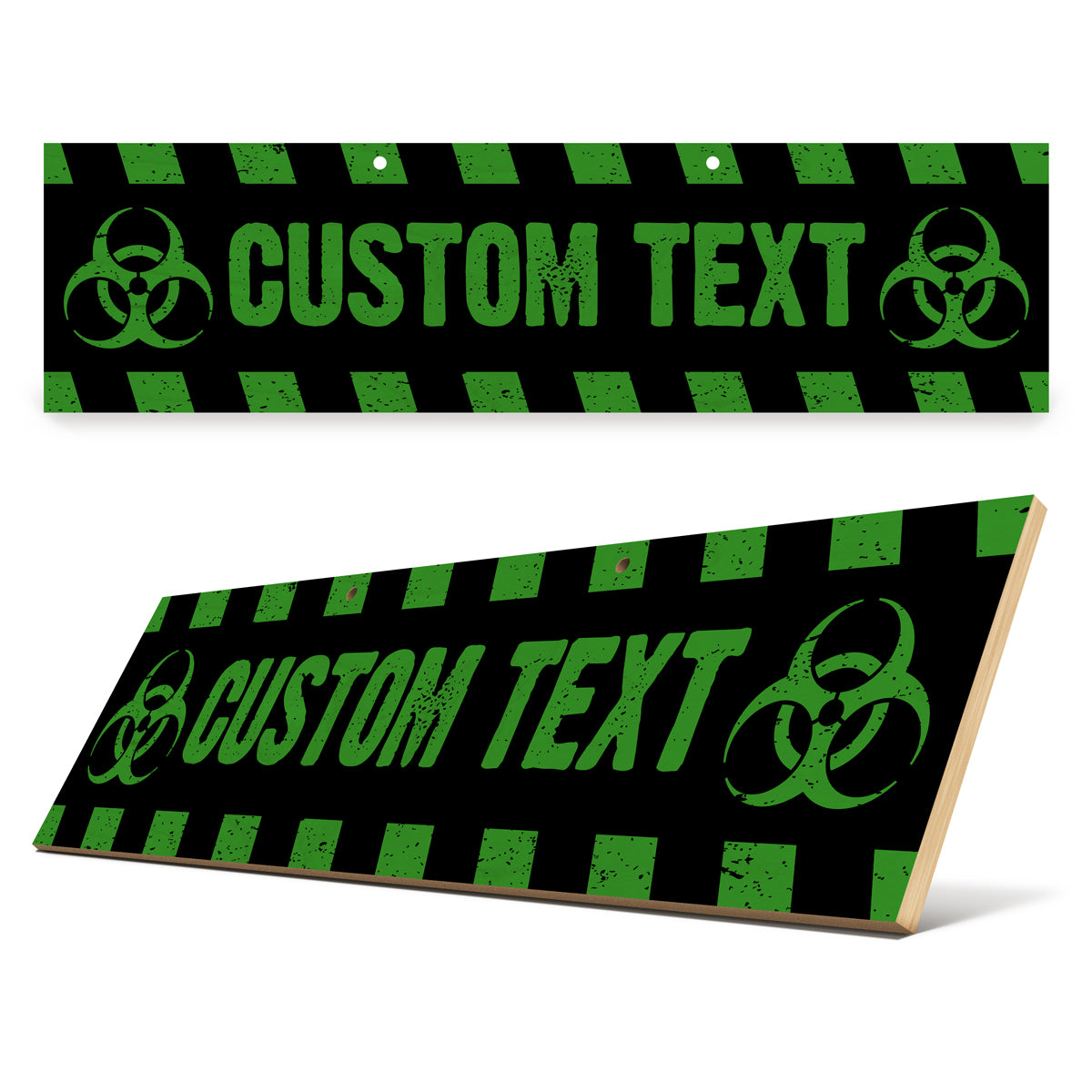 Biohazard Warning Wood Sign — CityLocs