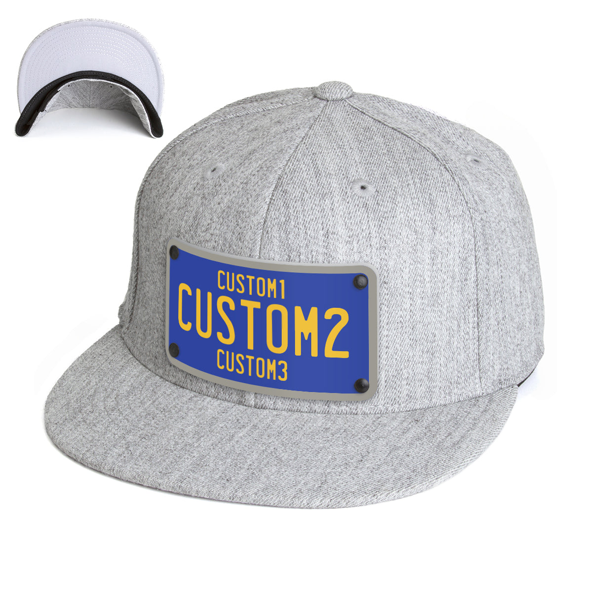 Custom Black & White Universal License Plate Hat — CityLocs