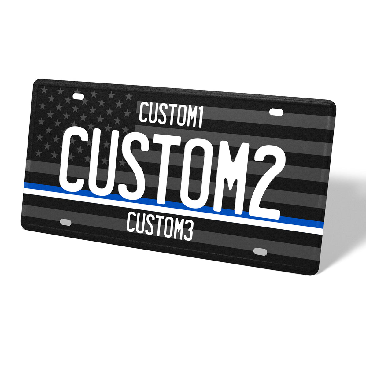 Custom Black & White Universal Replica License Plate — CityLocs