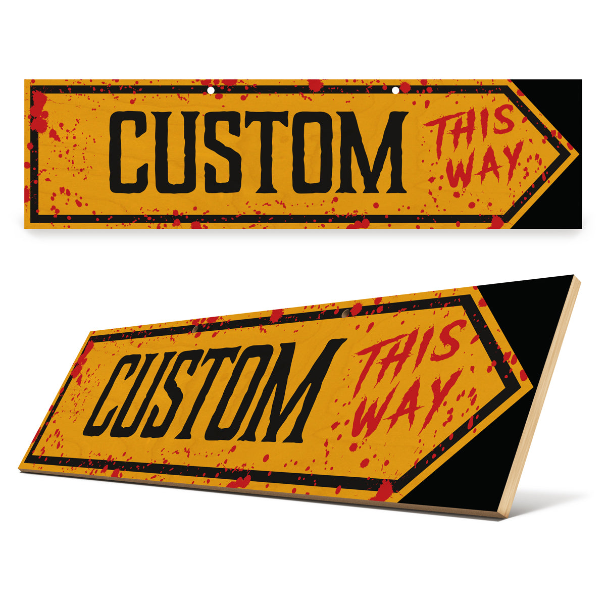 This Way Arrow Wood Sign — CityLocs