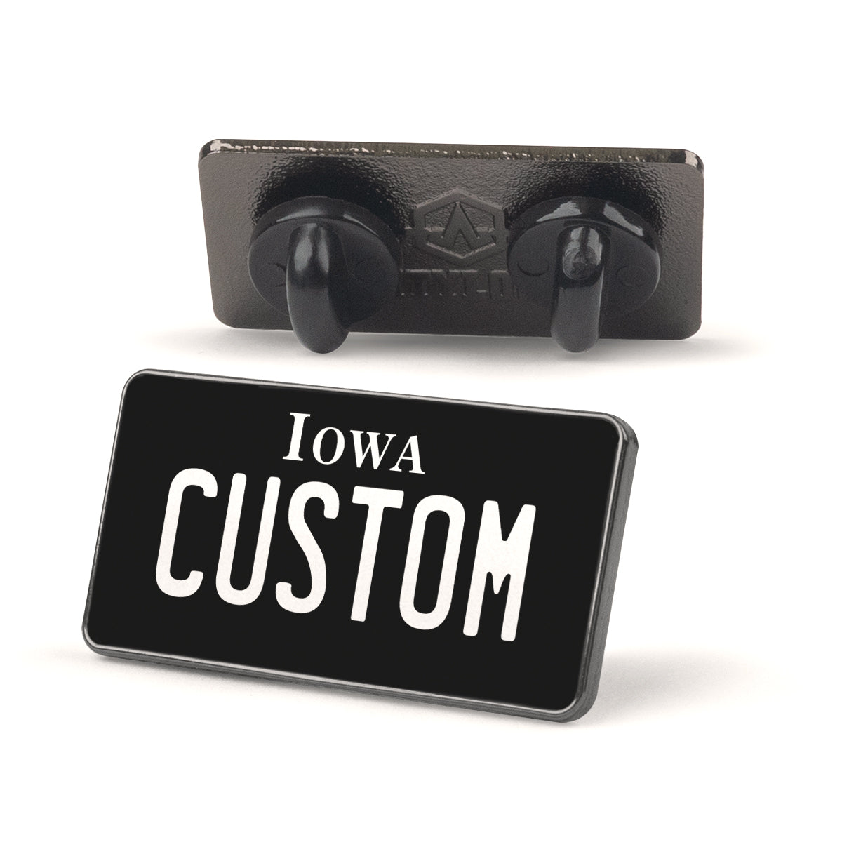 Iowa Black License Plate Enamel Pin — CityLocs
