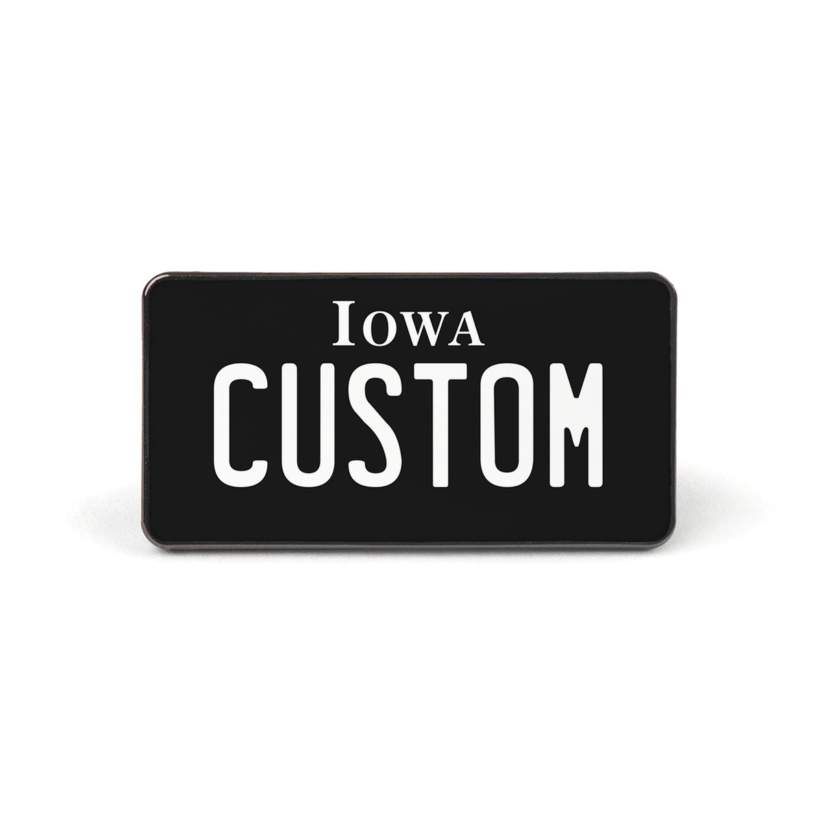 Iowa Black License Plate Enamel Pin — CityLocs