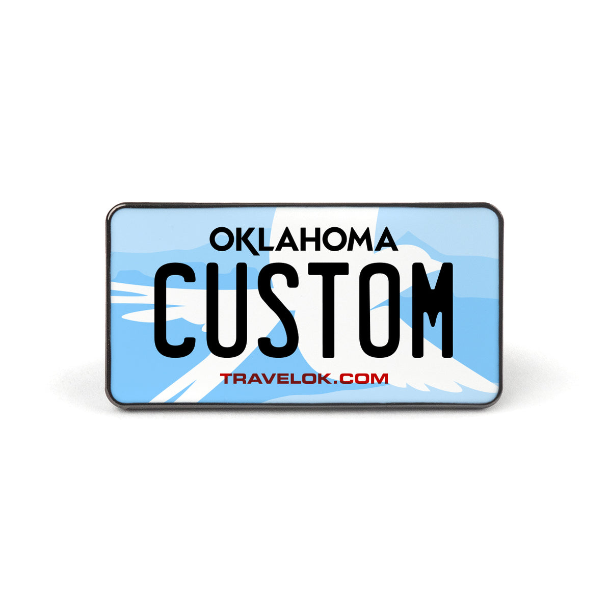 Oklahoma 2021 License Plate Enamel Pin — CityLocs