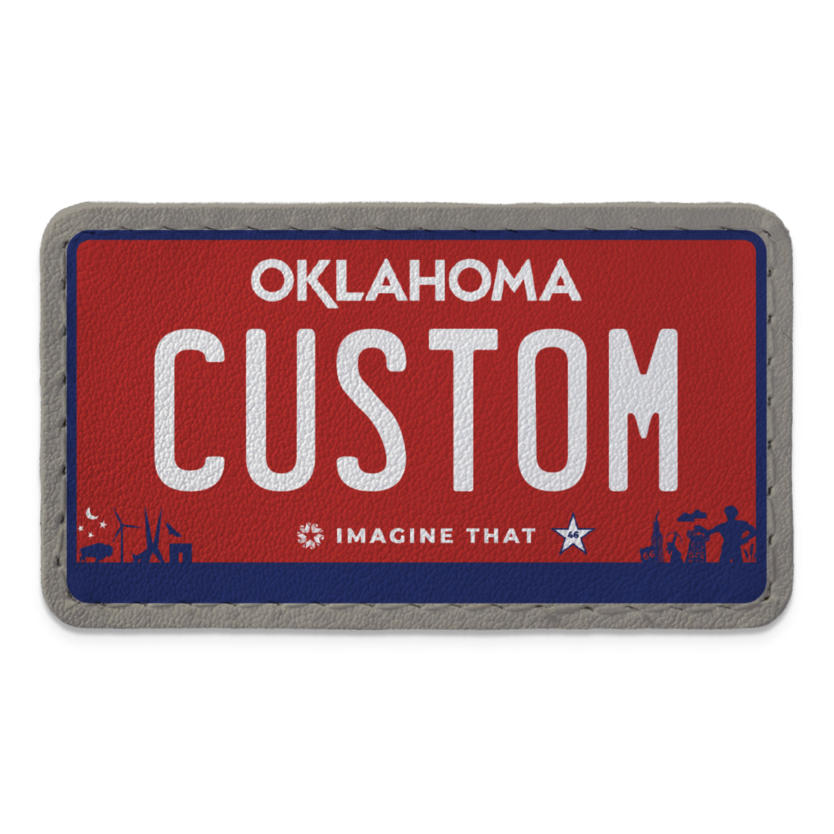 Swap Patch Oklahoma Red License Plate — CityLocs