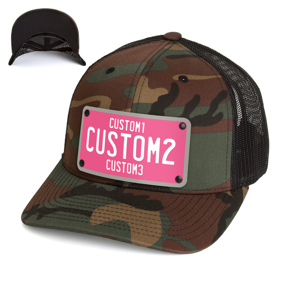 Custom Black & White Universal License Plate Hat — CityLocs