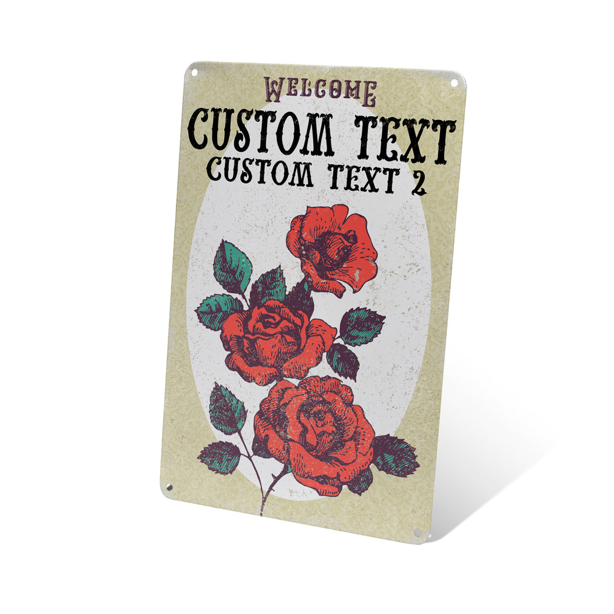Custom Roses Tin Sign - Blossom with Personalized Elegance — CityLocs