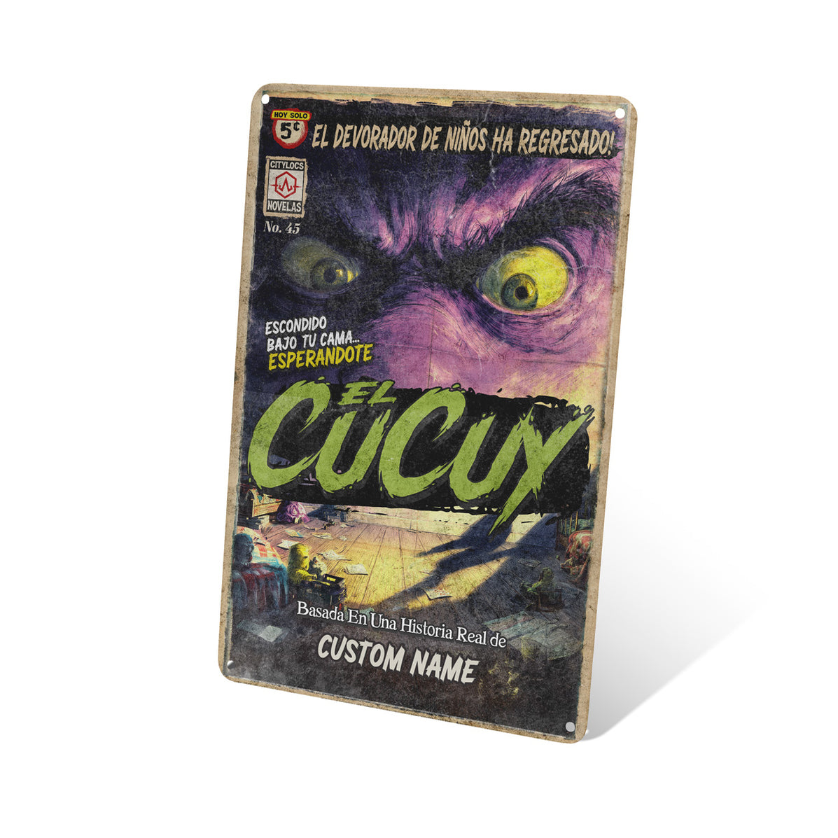 El Cucuy Horror Tin Sign | Mexican Boogeyman Wall Art — CityLocs