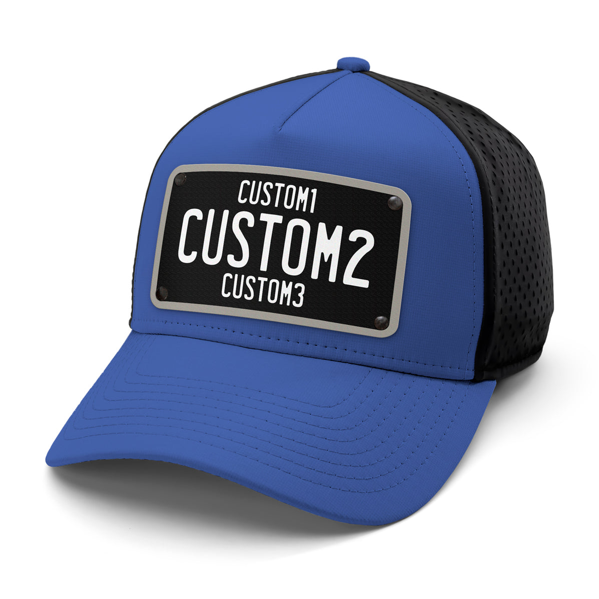 Custom Black & White Universal License Plate Hat — CityLocs