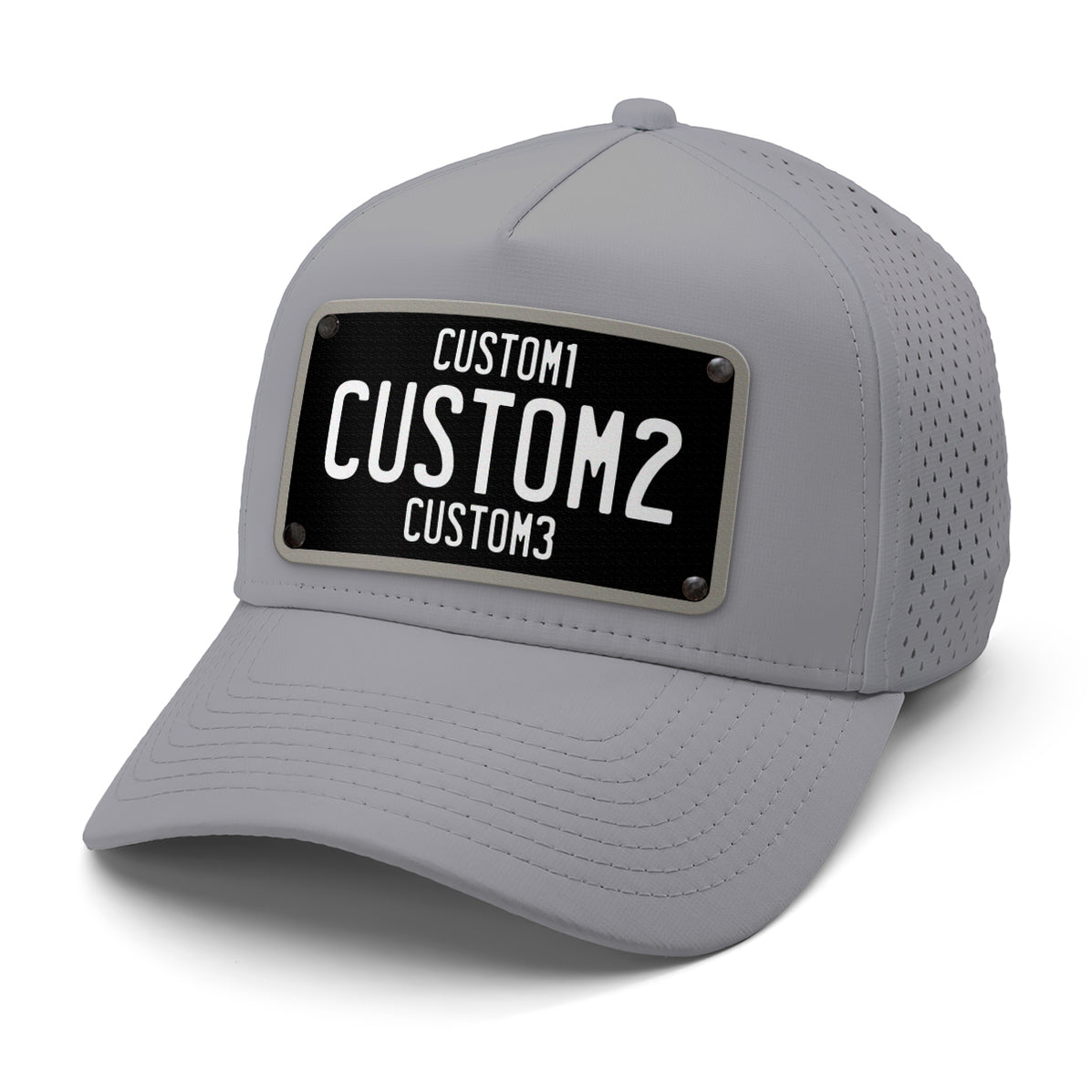 Custom Black & White Universal License Plate Hat — CityLocs