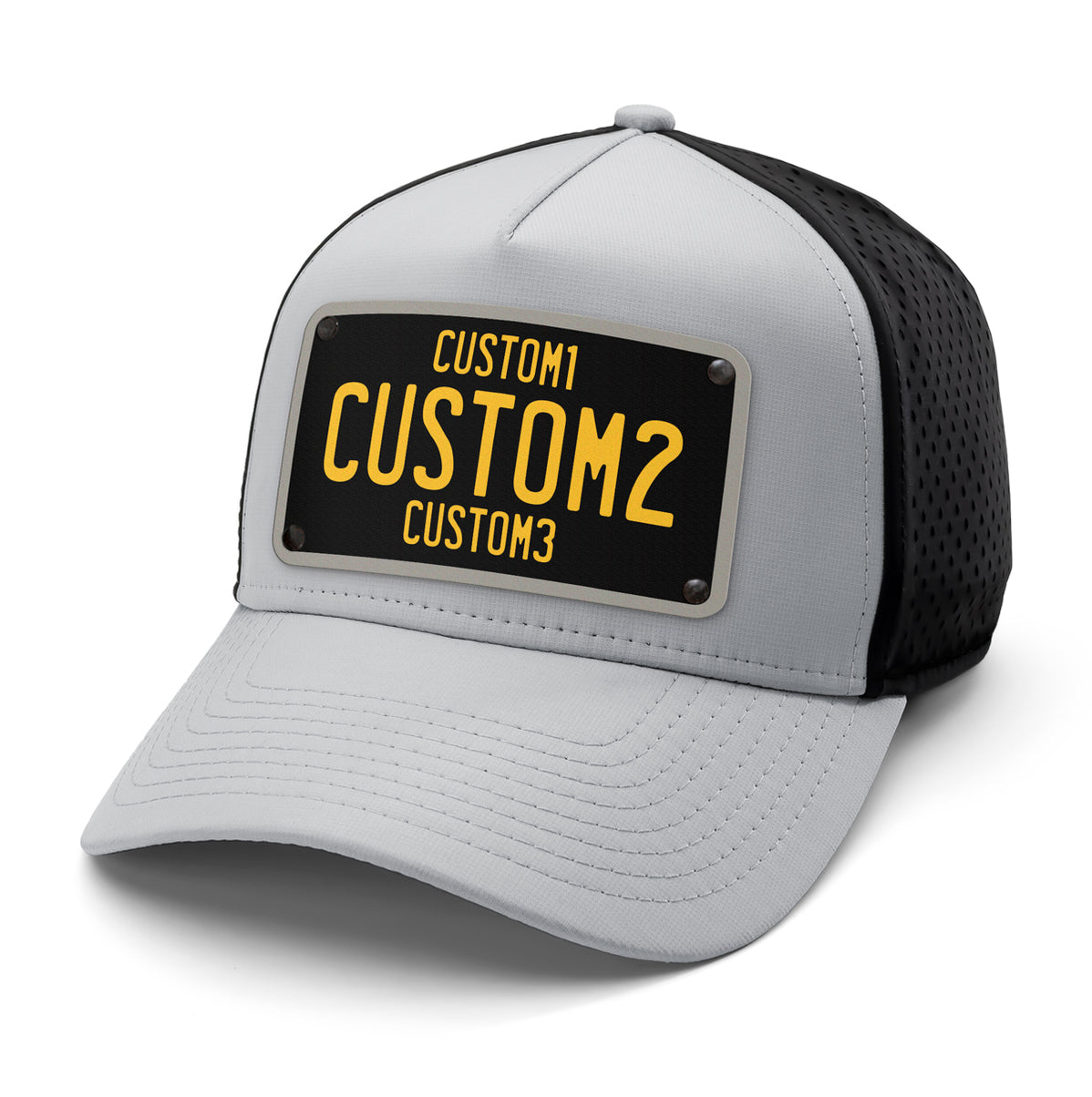 Custom Black & Yellow Universal License Plate Hat — CityLocs