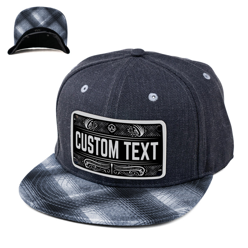 Custom Gray Plaid Snapback Hat - Personalize Your Style — CityLocs