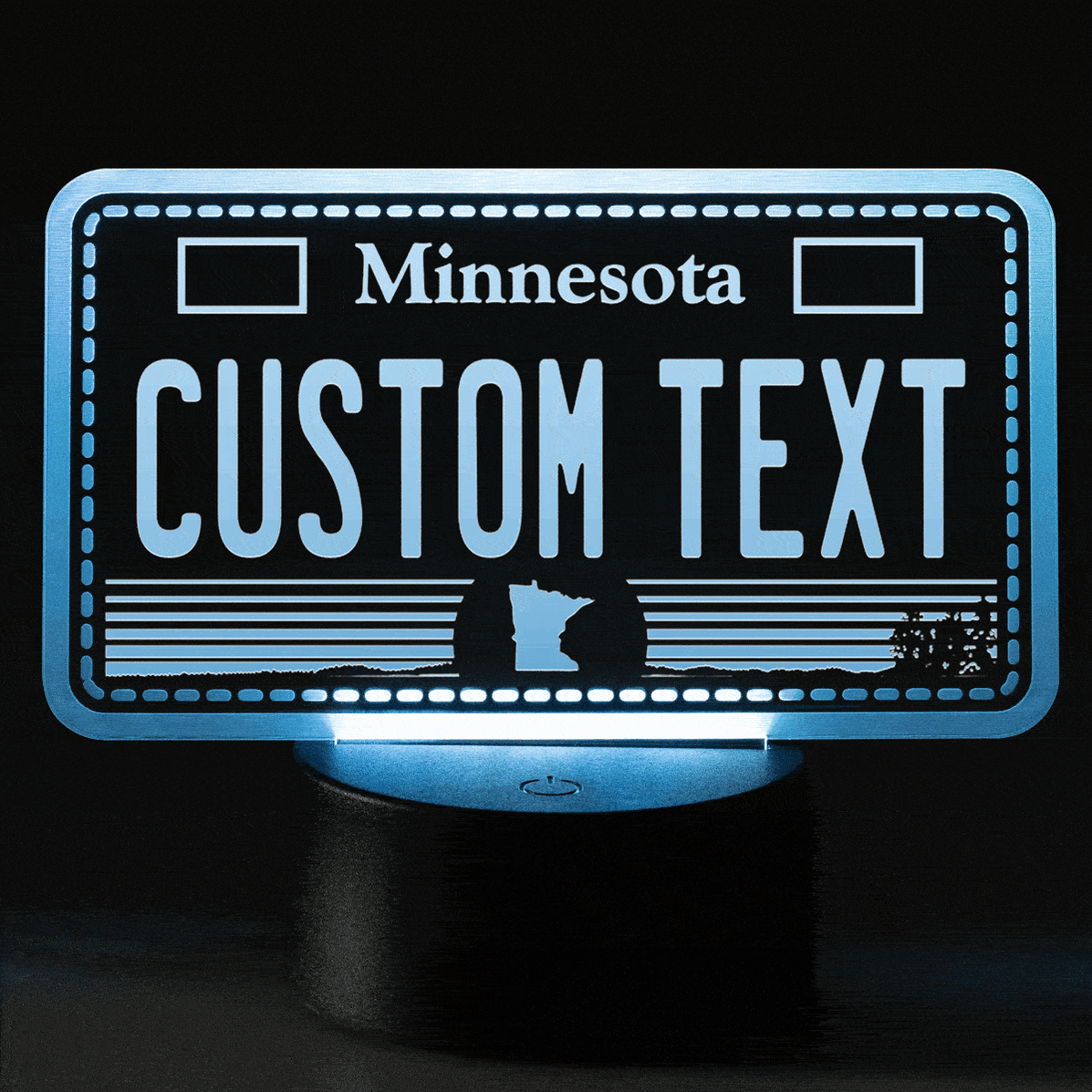 Custom LED Minnesota License Plate Lamp: Light Up Your Space — CityLocs