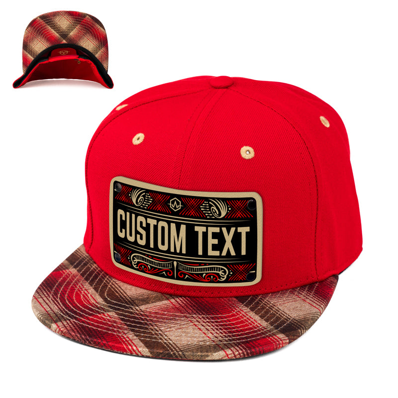 Custom Red Plaid Snapback Hat - Plaid Baseball Cap — CityLocs