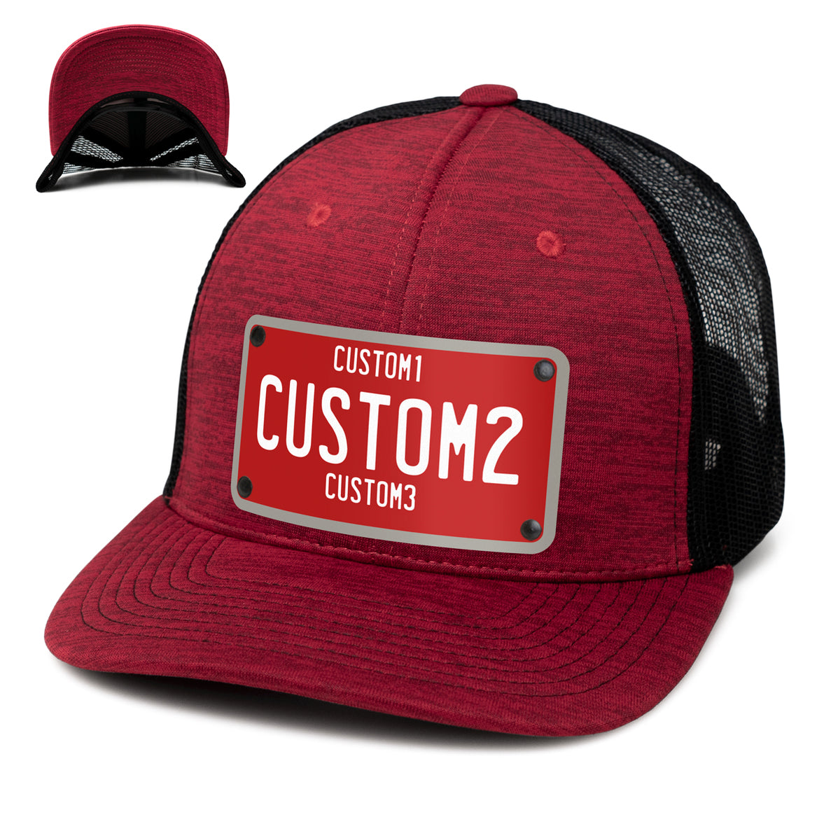 Custom Red & White License Plate Hat - Personalize Your Style — CityLocs